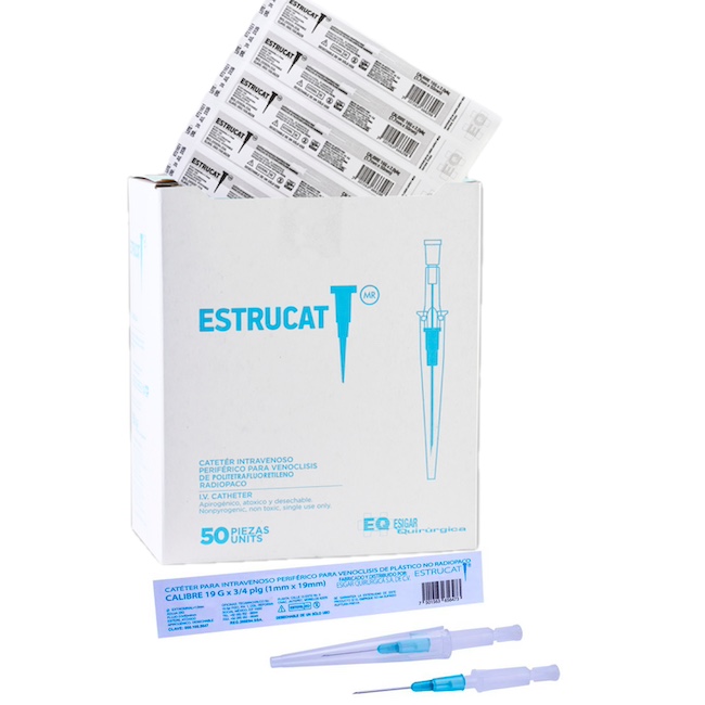 Catéter para venoclisis No Radiopaco, longitud 19 mm calibre 19 G. Caja ...