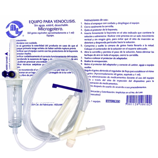 Equipo para venoclisis sin aguja microgotero. Equipo | WEB | REGALCOM
