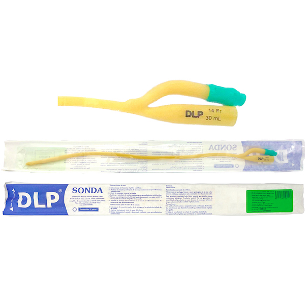 Sonda Foley de látex con globo 30 ml calibre 14 FR (2 vías). Pieza ...