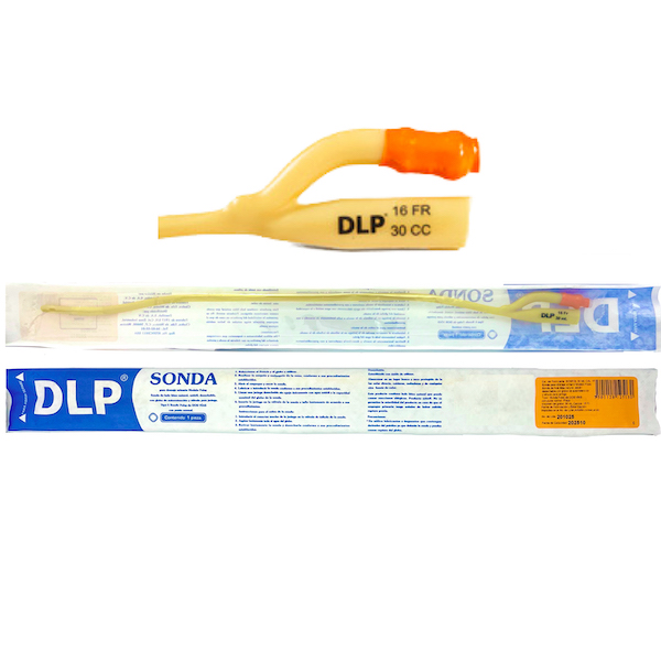 Sonda Foley de látex con globo 30 ml calibre 16 FR (2 vías). Pieza ...
