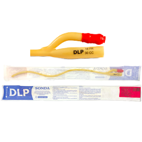 Sonda Foley de látex con globo 30 ml calibre 18 FR (2 vías). Pieza ...