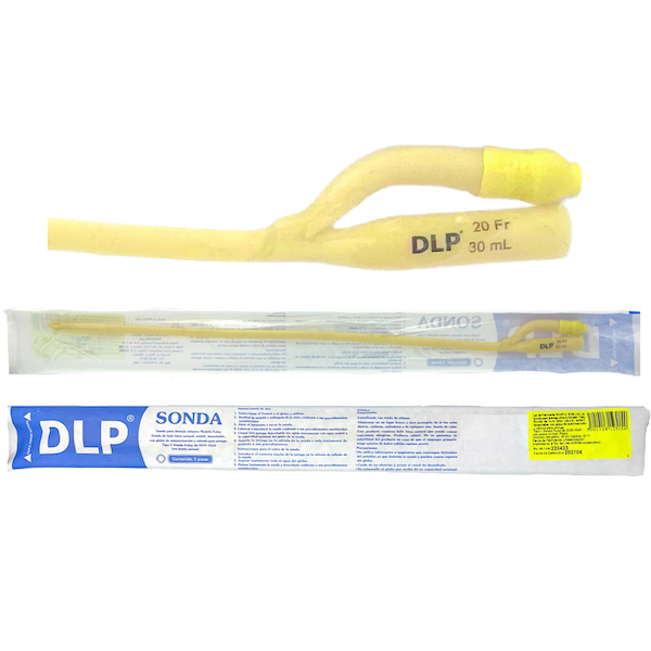 Sonda Foley de látex con globo 30 ml calibre 20 FR (2 vías). Pieza ...